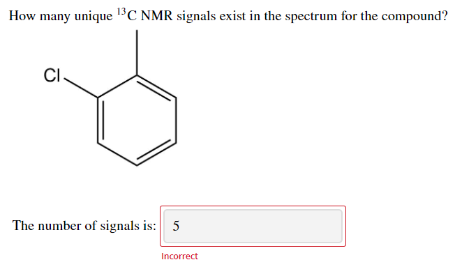 Solved How many unique 13C NMR signals exist in the spectrum | Chegg.com