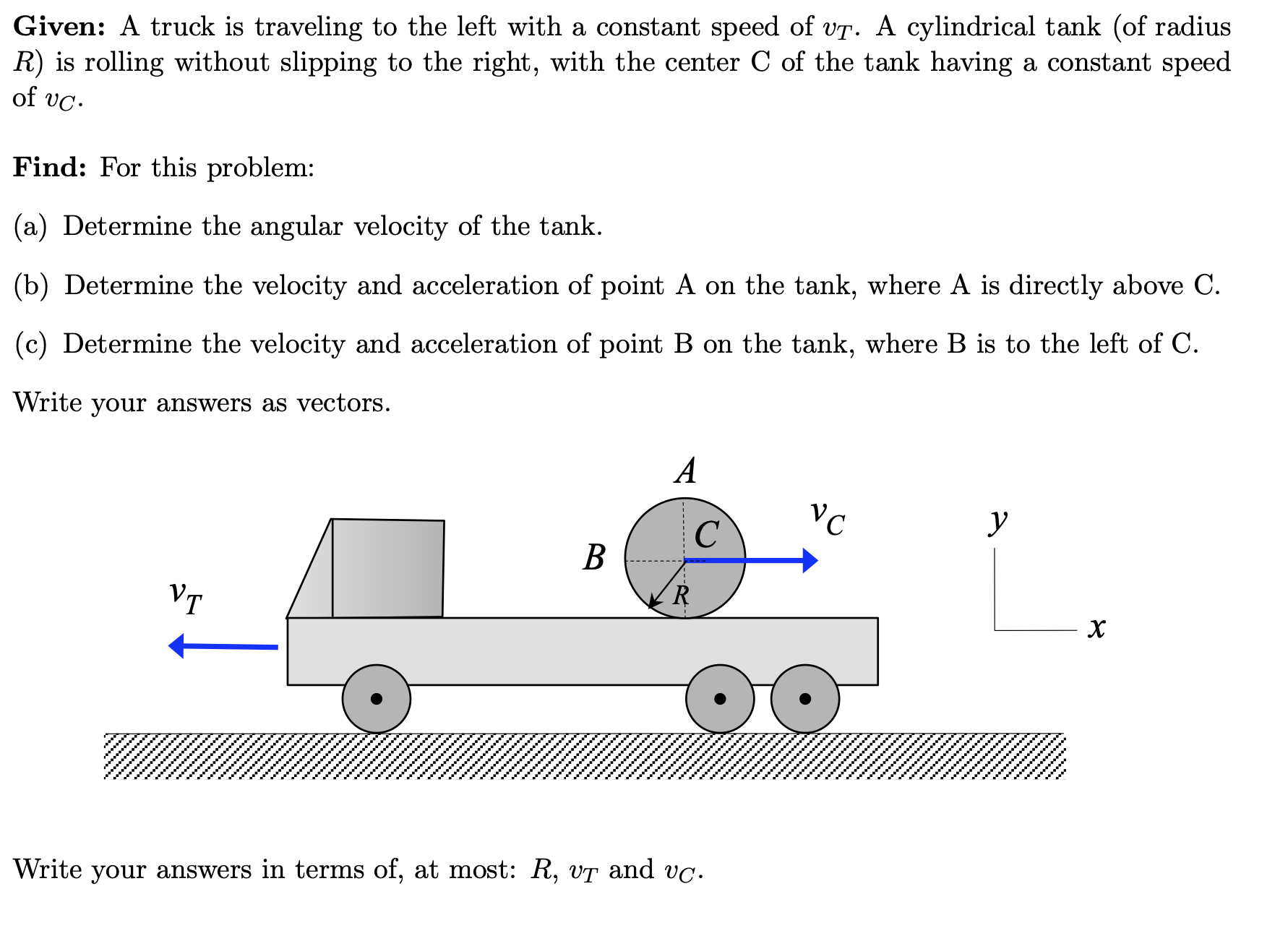 Solved Given: A truck is traveling to the left with a | Chegg.com