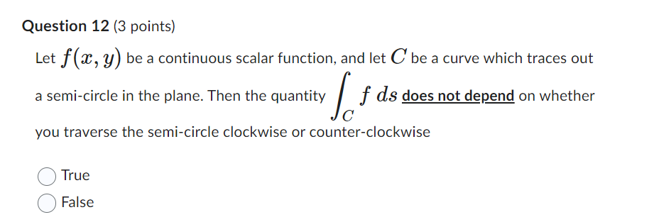 Solved Let f(x,y) be a continuous scalar function, and let C | Chegg.com