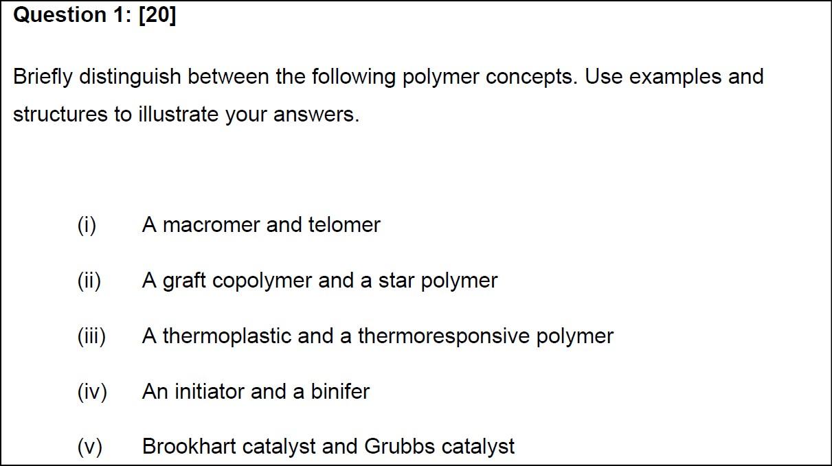 Solved Briefly distinguish between the following polymer | Chegg.com