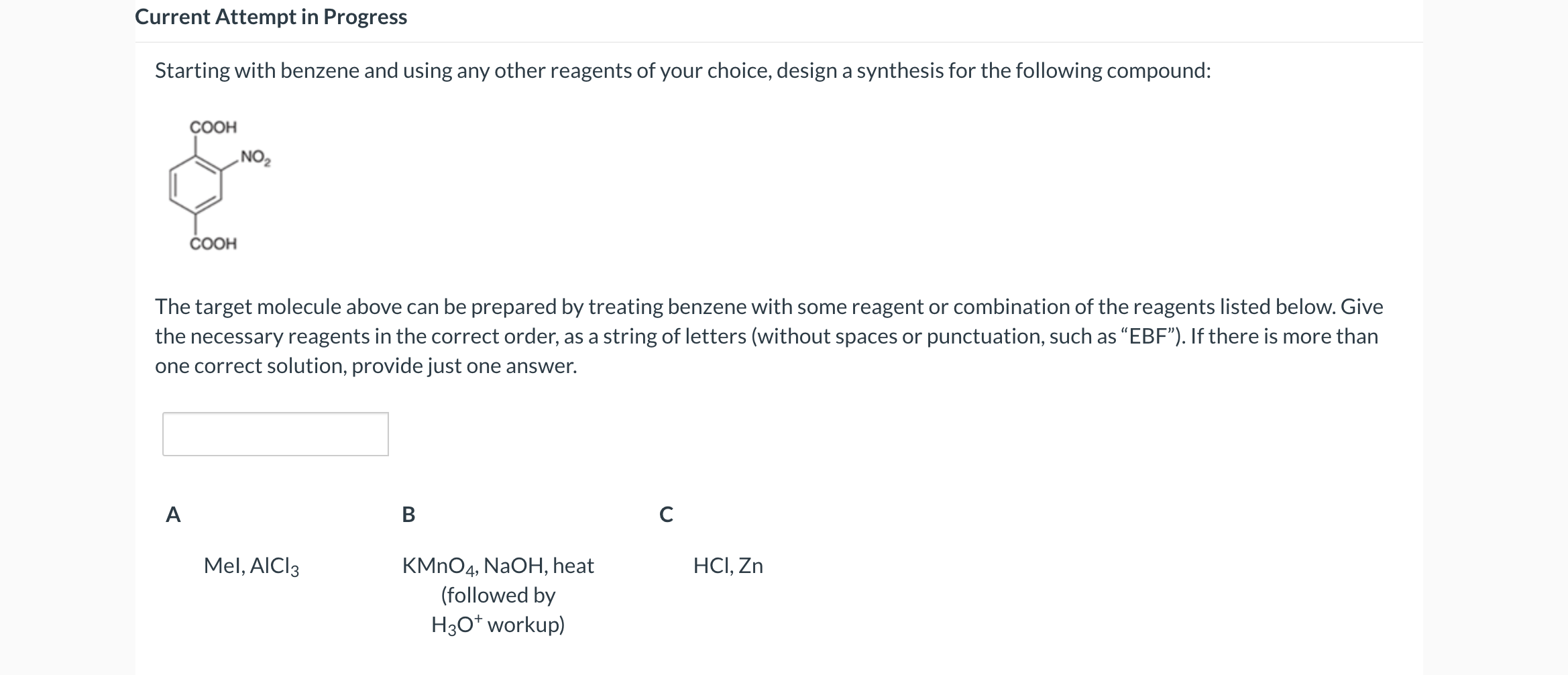 Solved Starting with benzene and using any other reagents of | Chegg.com