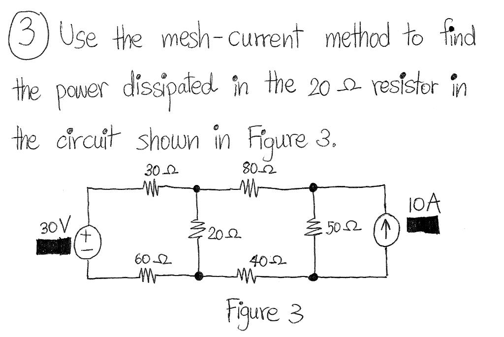 Solved (3) Use the mesh-current method to find the power | Chegg.com