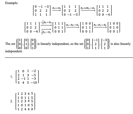 Solved instructions: Row-Reduce each matrix so that each | Chegg.com
