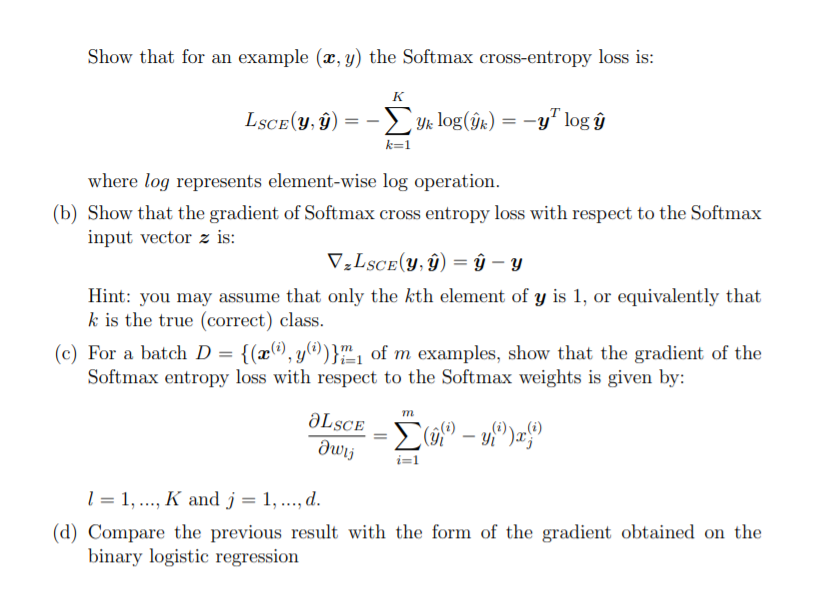 Solved 3. (1 + 2 + 3 + 1 = 7 Marks) Consider the Softmax | Chegg.com