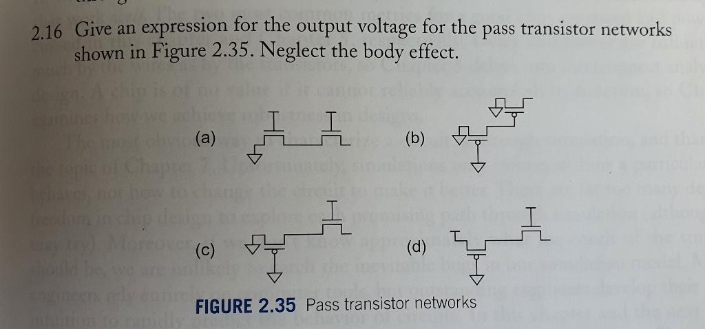 Solved 2.16 Give an expression for the output voltage for | Chegg.com