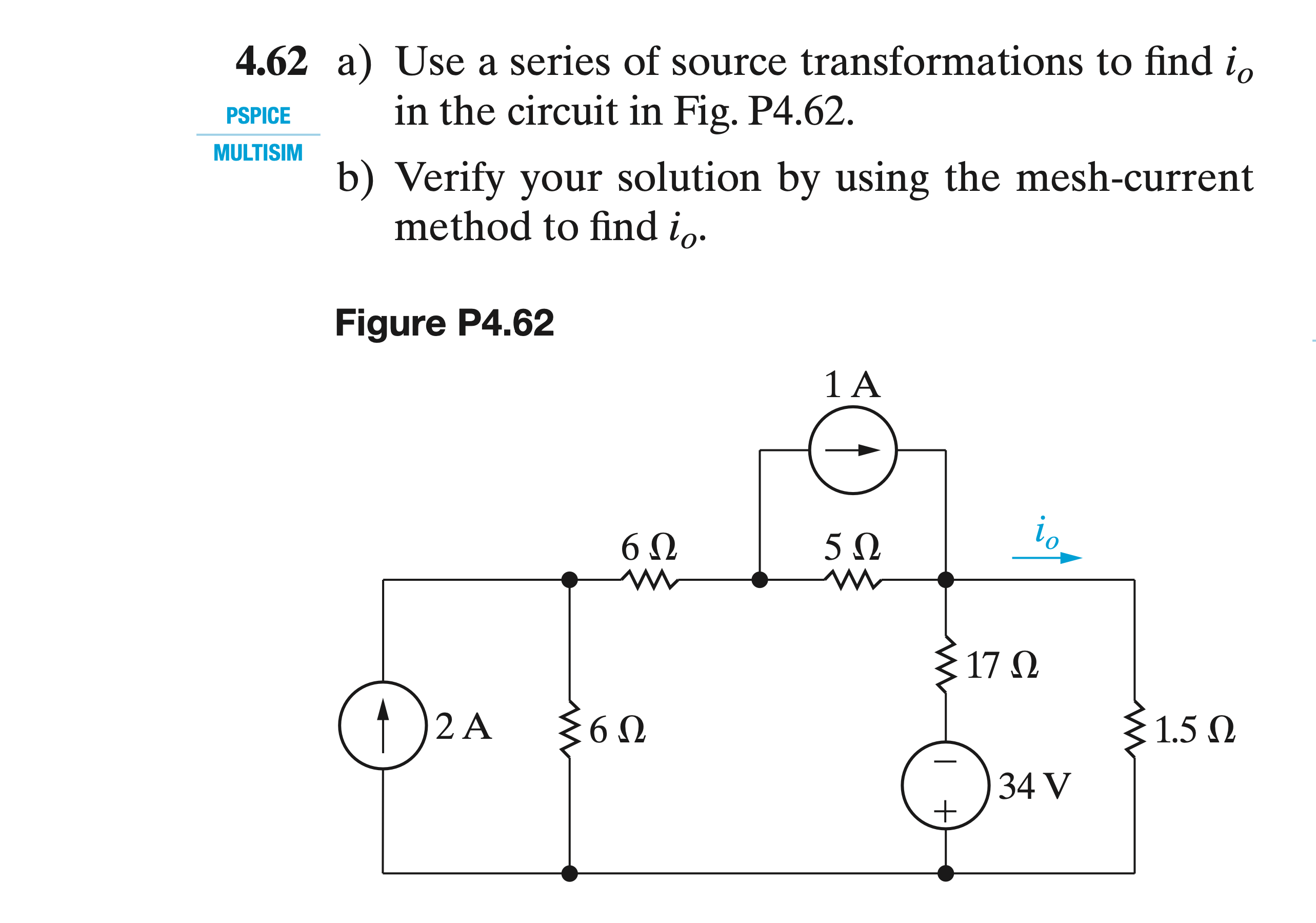 Solved a) Use a series of source transformations to find io | Chegg.com