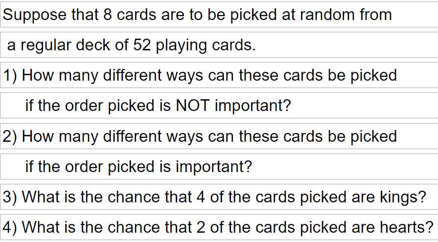 Solved Suppose that 8 cards are to be picked at random from | Chegg.com