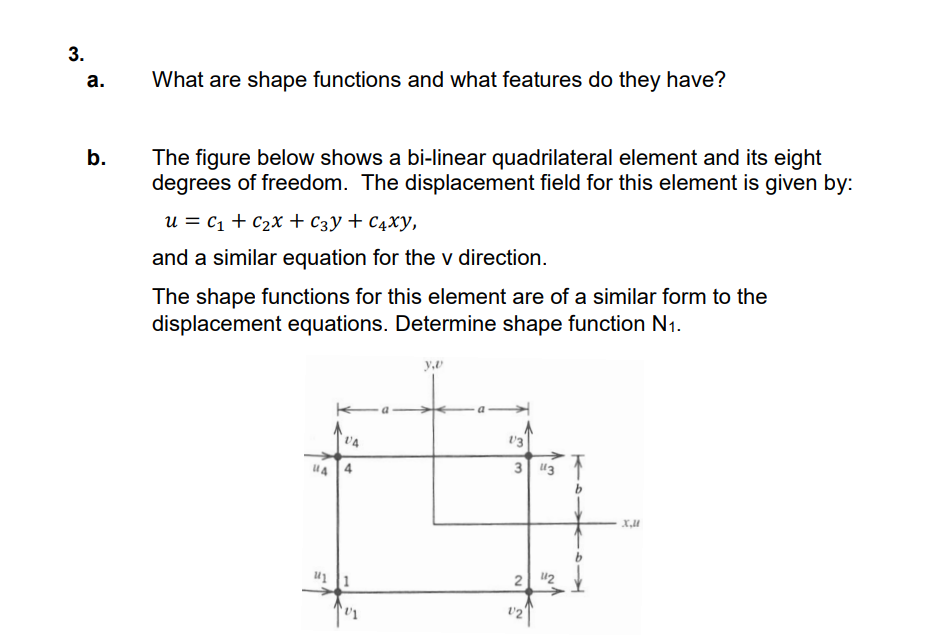 Solved 3. a. What are shape functions and what features do | Chegg.com