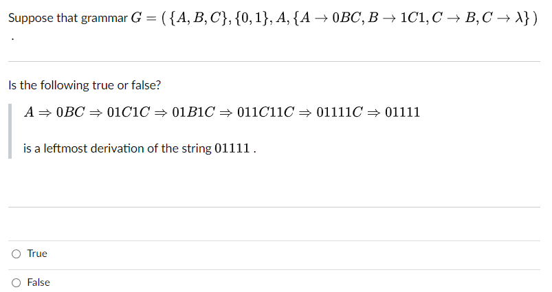 Solved Suppose that grammar | Chegg.com