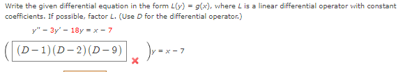 Solved Write the given differential equation in the form | Chegg.com