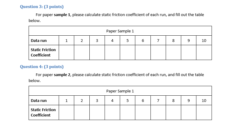 Solved Question 1: (3 points) For paper sample 1, please | Chegg.com