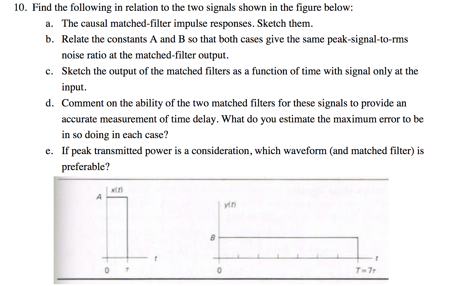 10. Find the following in relation to the two signals | Chegg.com