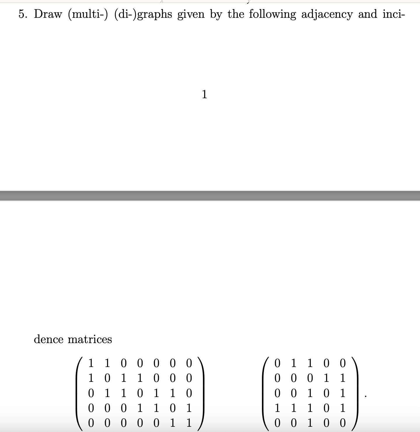 Solved 5. Draw (multi-) (di-)graphs given by the following | Chegg.com