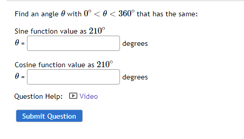 Solved Find an angle θ with 0∘