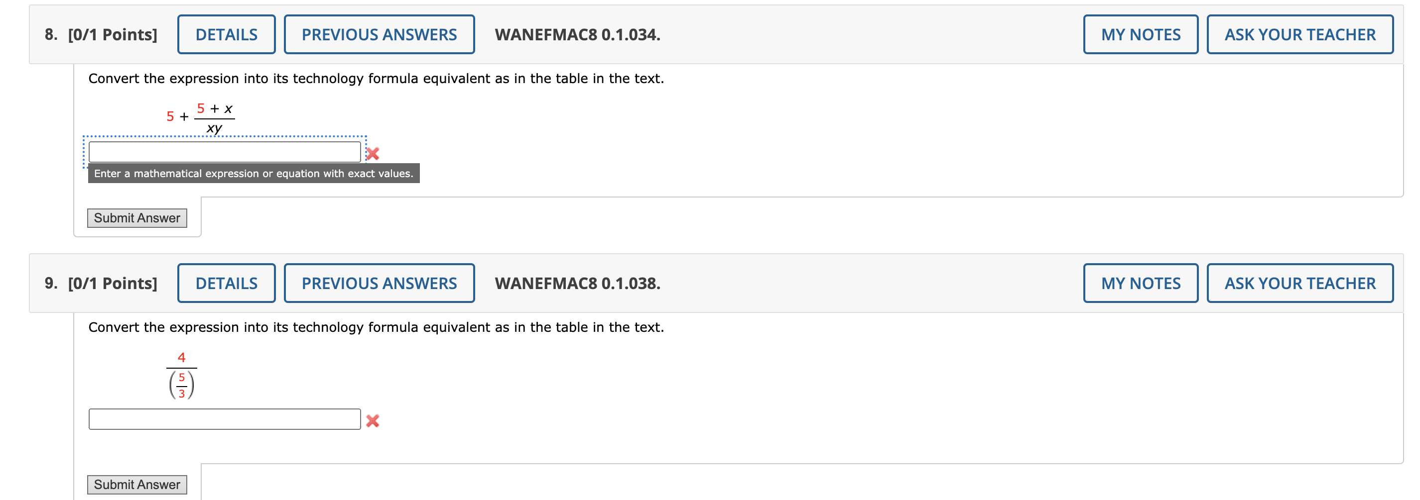 Solved Convert the expression into its technology formula | Chegg.com