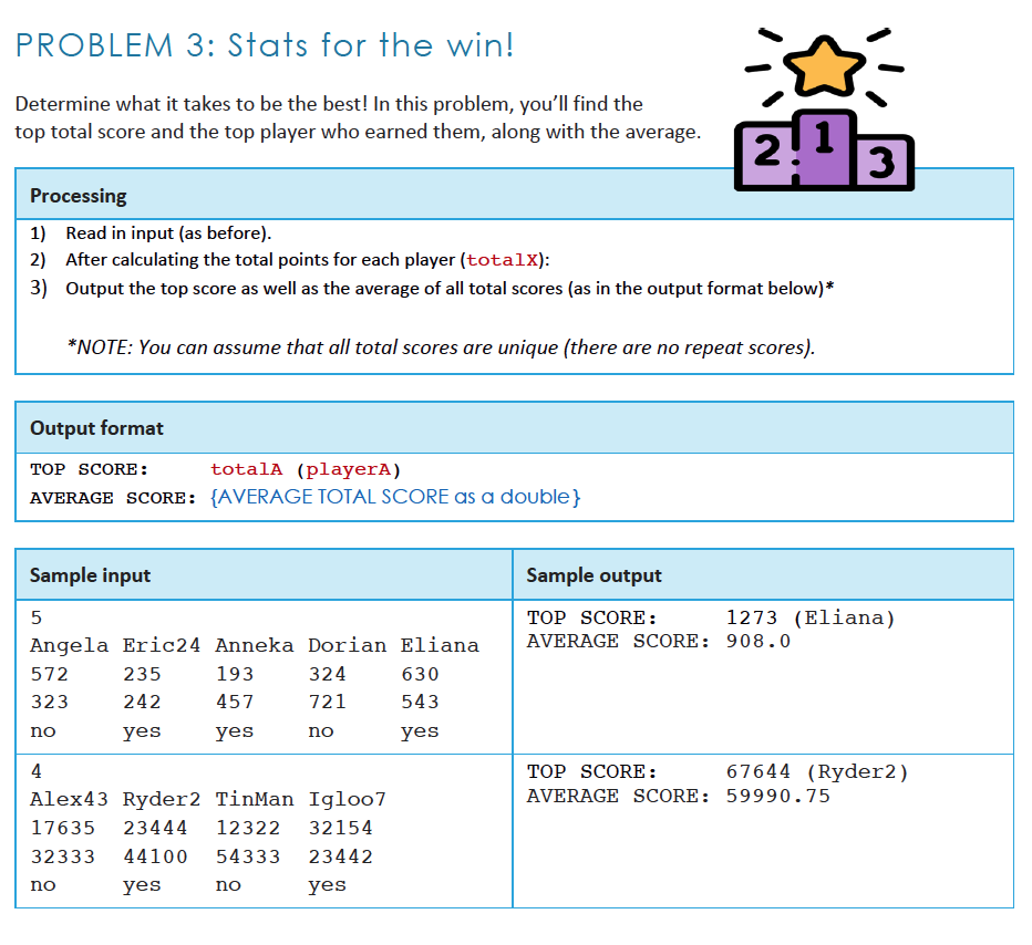 Solved PROBLEM 3: Stats for the win! Determine what it takes | Chegg.com