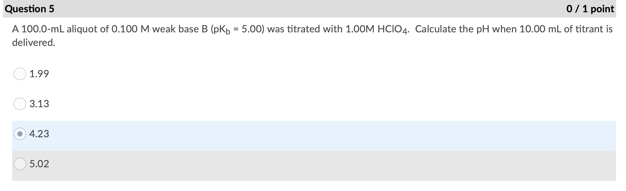Solved Question 5 0 1 Point A 100 0 Ml Aliquot Of 0 100 M