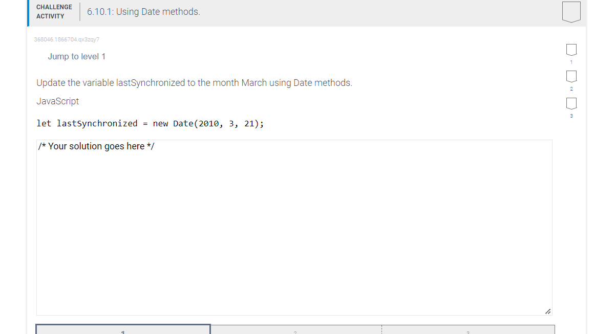 Solved CHALLENGE ACTIVITY 6.10.1: Using Date methods. | Chegg.com