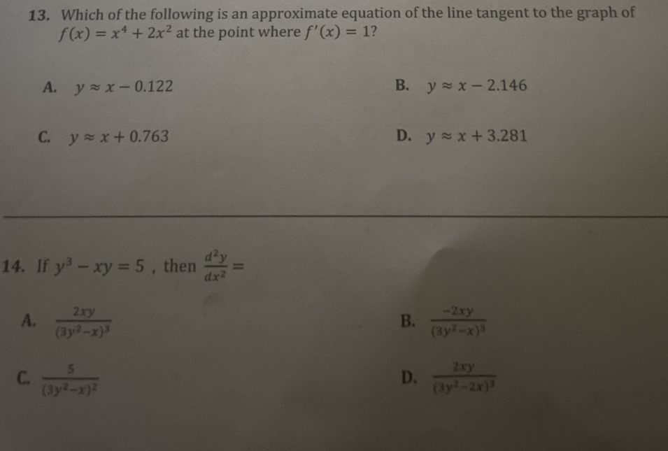 Solved Which of the following is an approximate equation of | Chegg.com