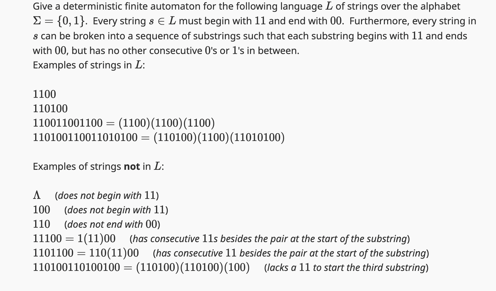 Solved Give A Deterministic Finite Automaton For The