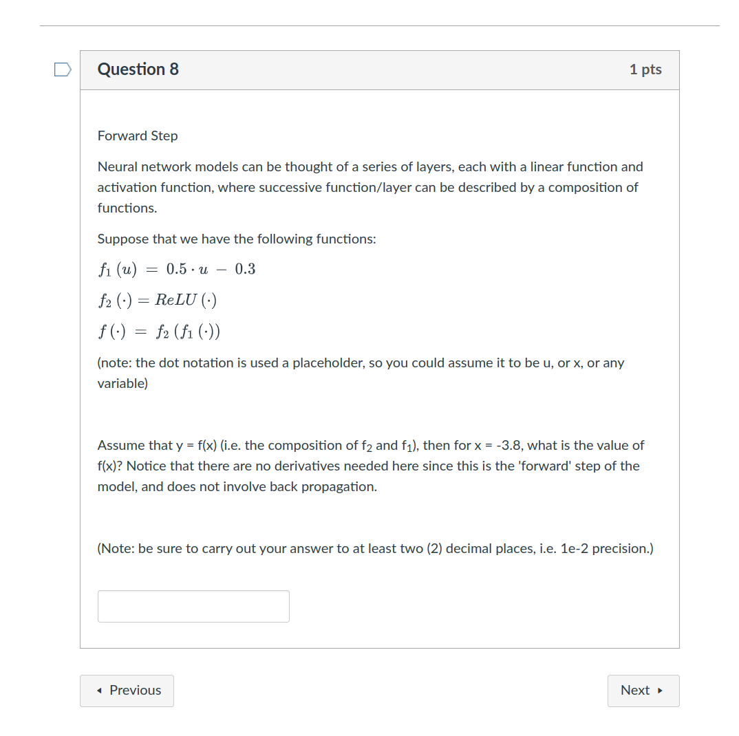Solved Forward Step Neural network models can be thought of | Chegg.com
