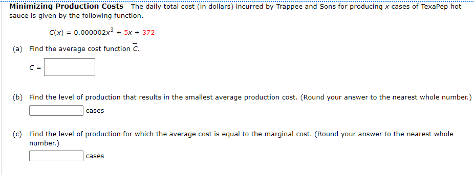Solved Minimizing Average Cost Suppose the total cost | Chegg.com