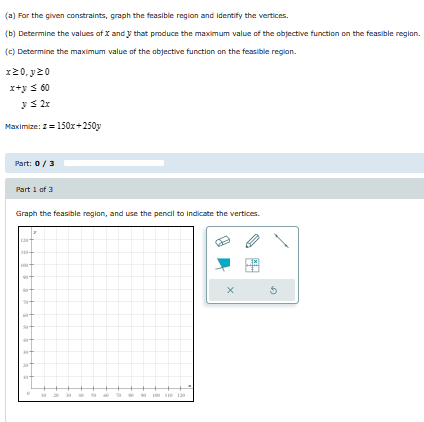 Solved (a) For the given constraints, graph the feasible | Chegg.com