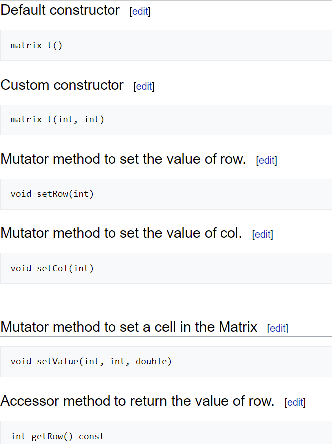 Solved Construct a matrix_t class with the following fields | Chegg.com