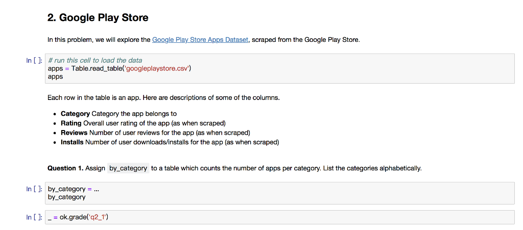 2. Google Play Store In this problem, we will explore | Chegg.com