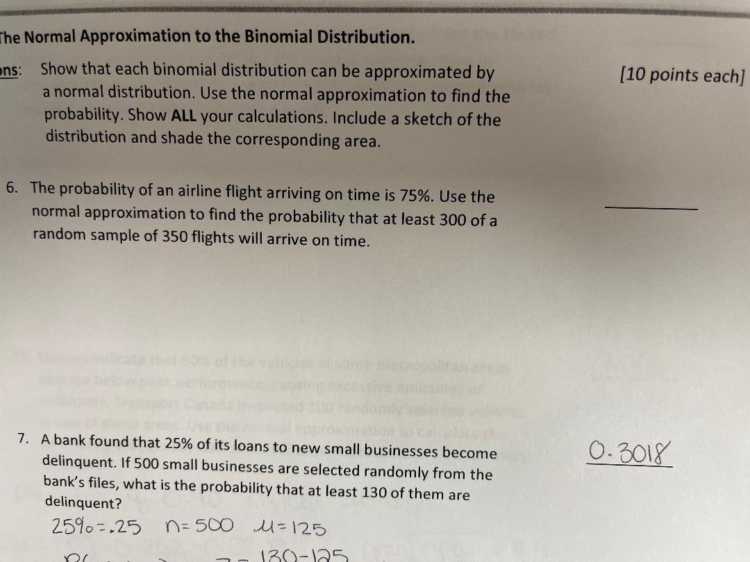 Solved The Normal Approximation to the Binomial | Chegg.com