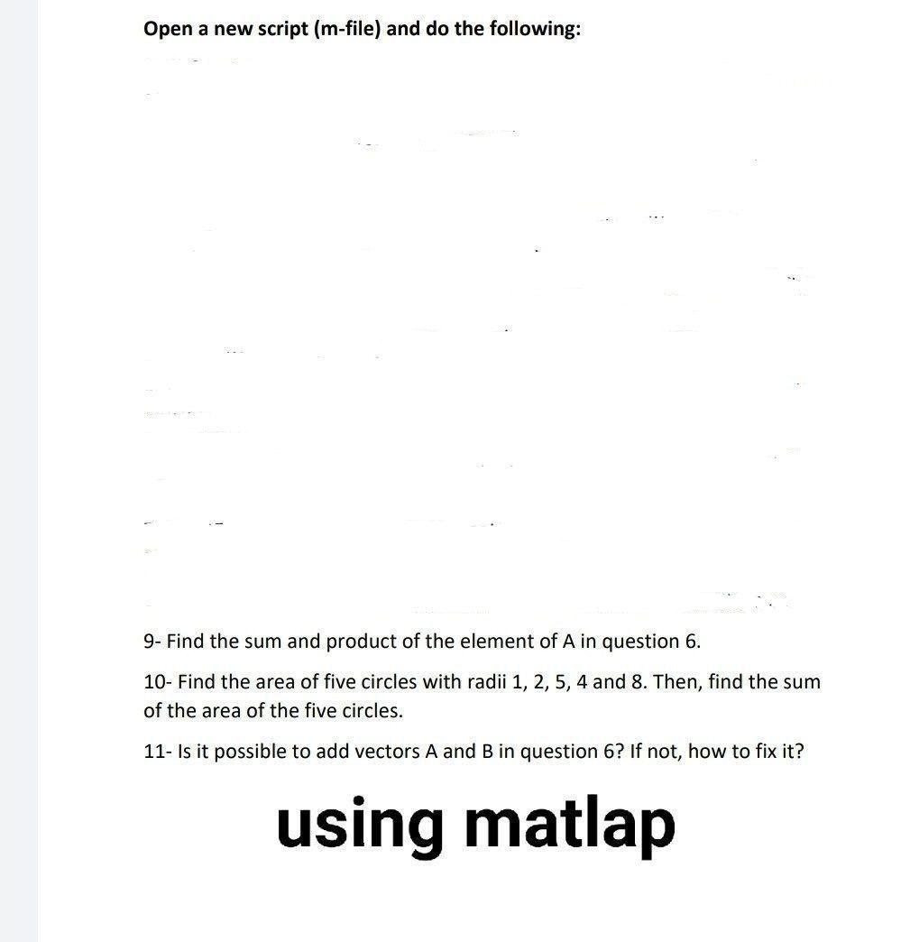 Solved Open A New Script M File And Do The Following 9 