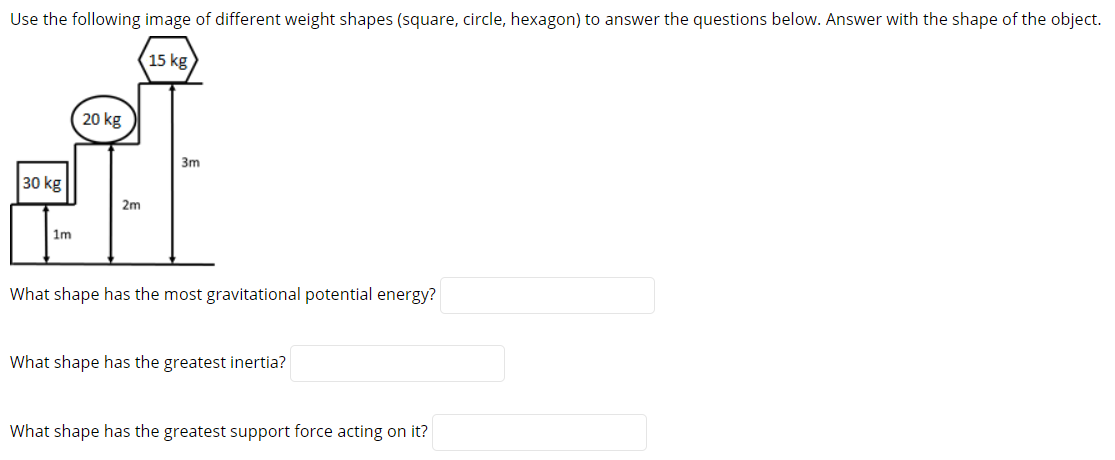 Solved Use the following image of different weight shapes | Chegg.com