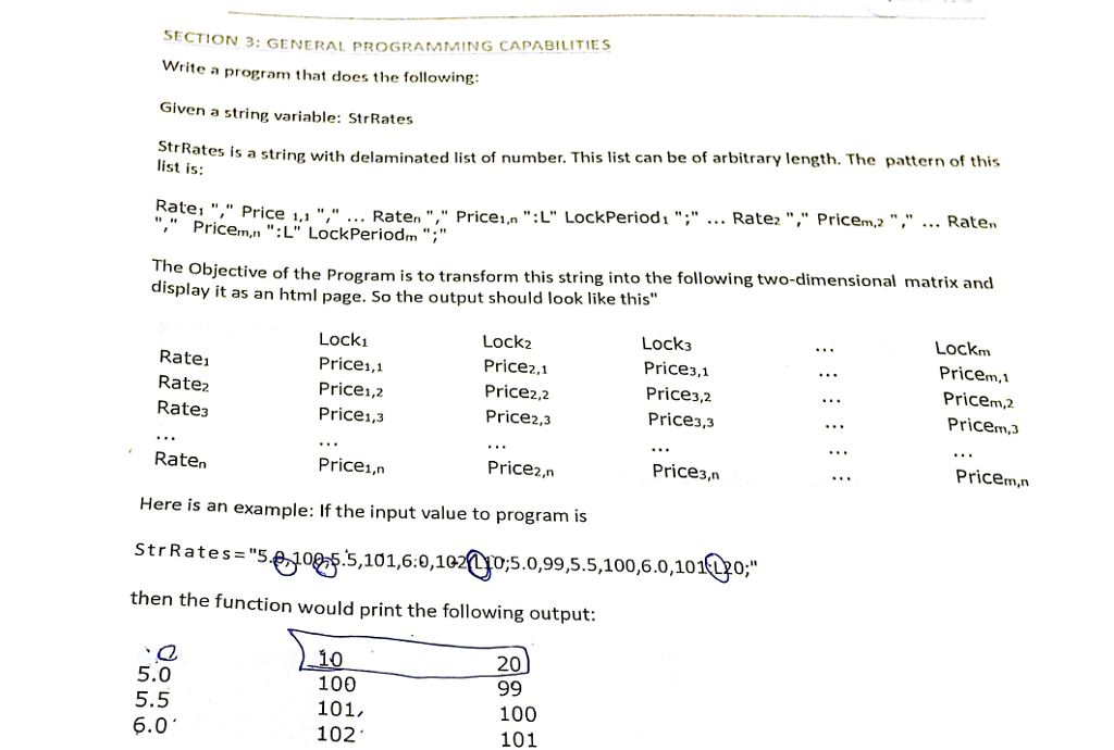 Solved SECTION 3: GENERAL PROGRAMMING CAPABILITIES Write a | Chegg.com