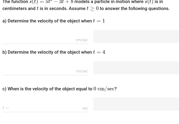 Solved The function s(t)=5t2-3t+8 ﻿models a particle in | Chegg.com