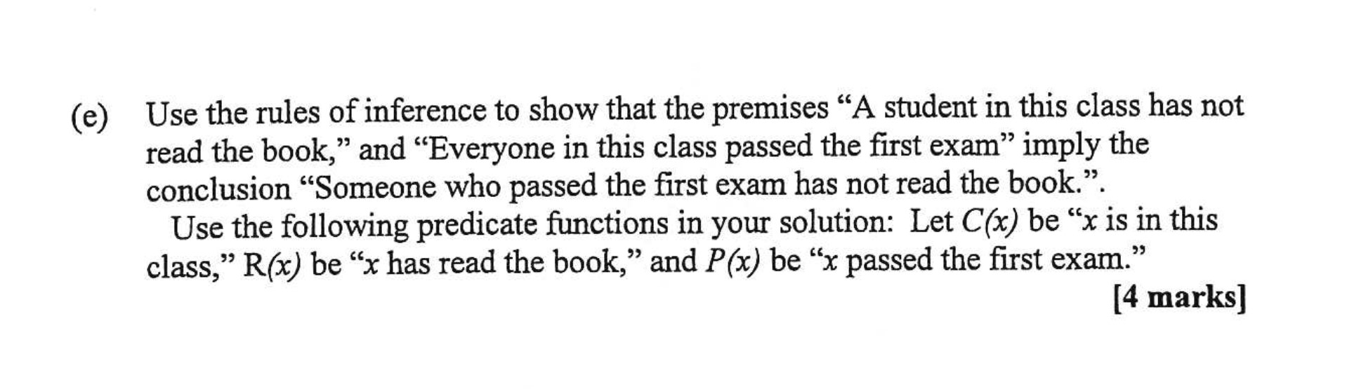 Solved Use the rules of inference to show that the premises | Chegg.com