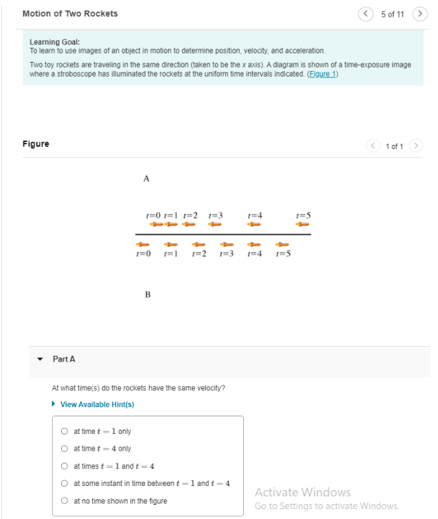 Solved At what time(s) do the two rockets have the same | Chegg.com