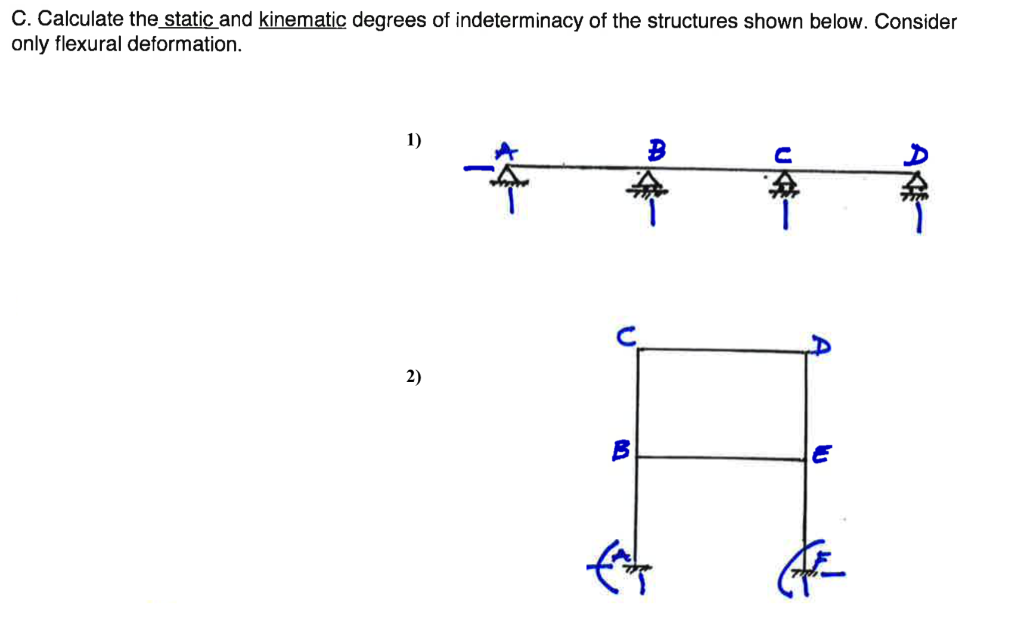 Solved C. Calculate the static and kinematic degrees of | Chegg.com