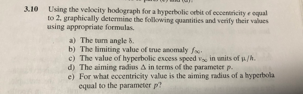 Solved 3.10 Using the velocity hodograph for a hyperbolic | Chegg.com