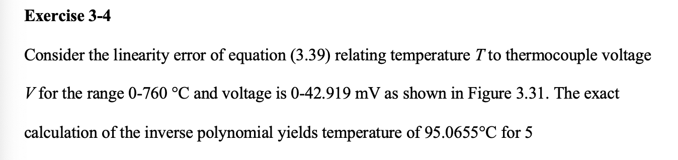 Exercise 3-4 Consider the linearity error of equation | Chegg.com