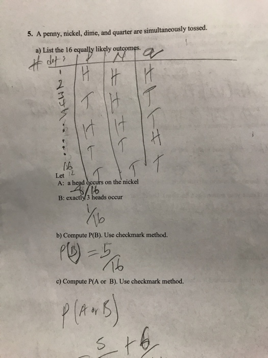 Solved 5. A penny, nickel, dime, and quarter are | Chegg.com