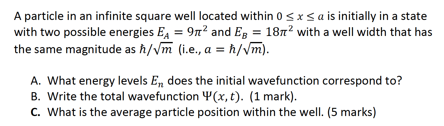 Solved A particle in an infinite square well located within | Chegg.com