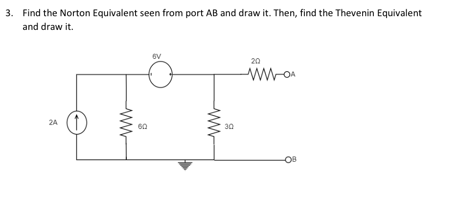 Solved Find the Norton Equivalent seen from port AB and draw | Chegg.com