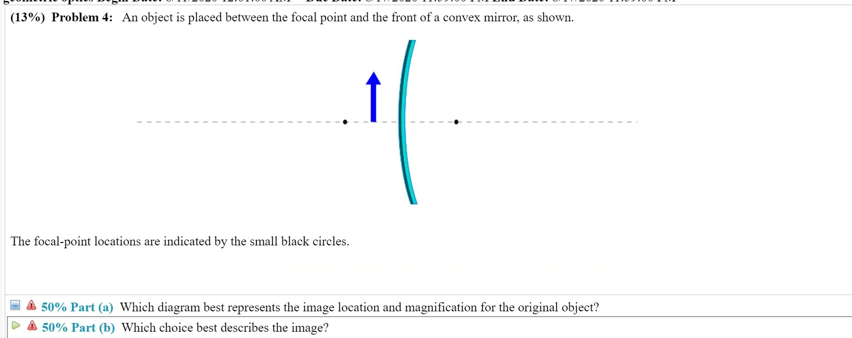 (13%) Problem 4: An object is placed between the | Chegg.com