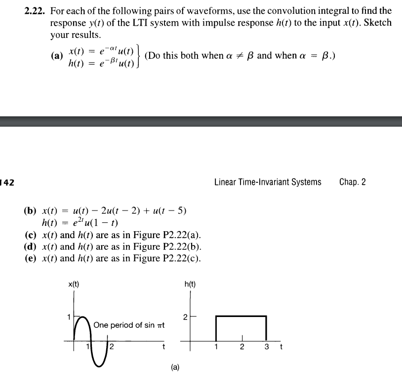 Solved 2.22. For each of the following pairs of waveforms, | Chegg.com