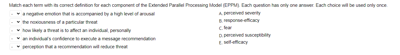 Solved Match each term with its correct definition for each | Chegg.com