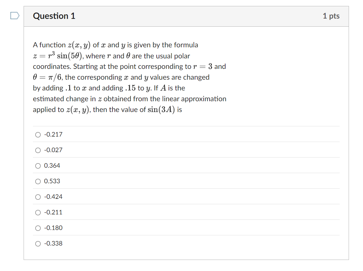 Solved Question 1A function z(x,y) of x ﻿and y is ﻿given by | Chegg.com