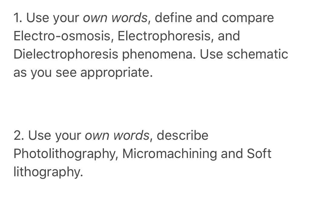 Solved 1. Use your own words, define and compare | Chegg.com