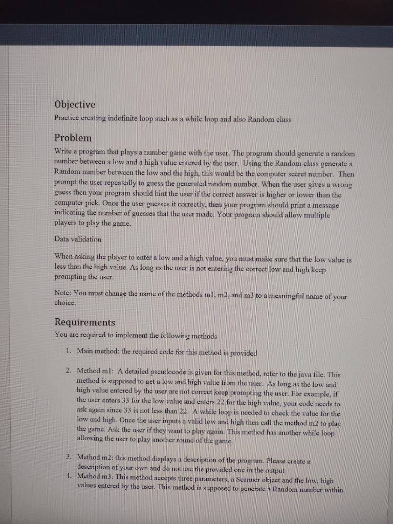 Solved This all must be done in Java and you must follow all | Chegg.com