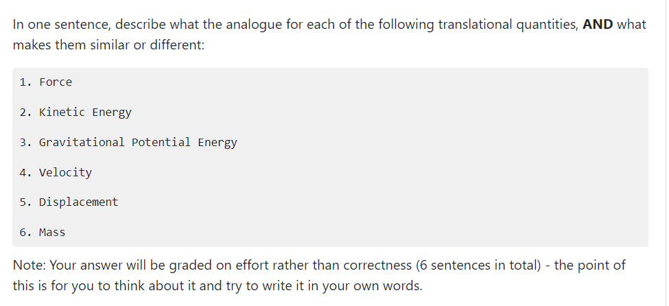 Solved try and explain how the following quantities differ | Chegg.com