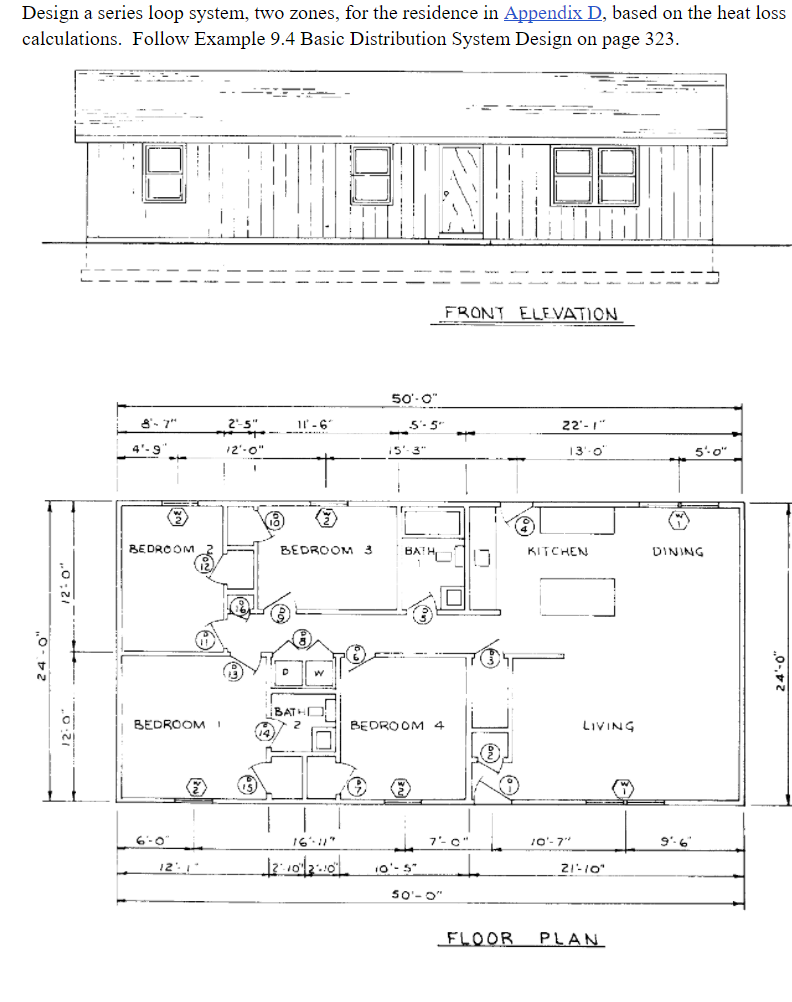 Design a series loop system, two zones, for the | Chegg.com